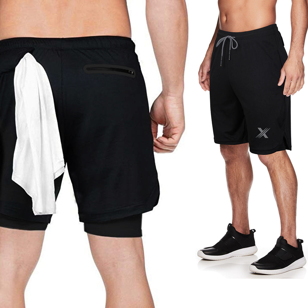 Men's Essential Lightweight Workout, Fitness and Running Shorts for Pe ...